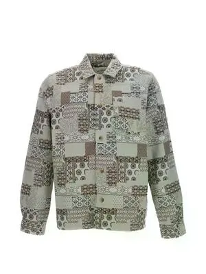 LES DEUX Patchwork Patterned Shirt Jacket - Neutrals