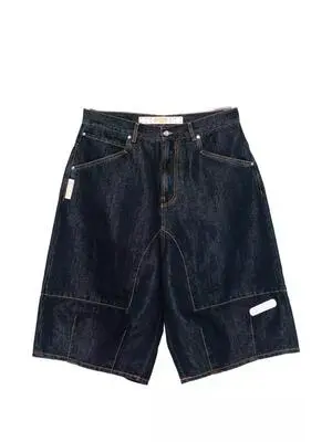 PDF Contrast-stitch Denim Shorts - Blue