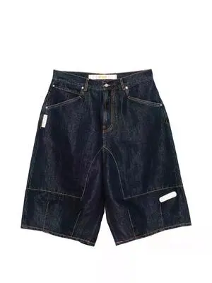 PDF Contrast-stitch Denim Shorts