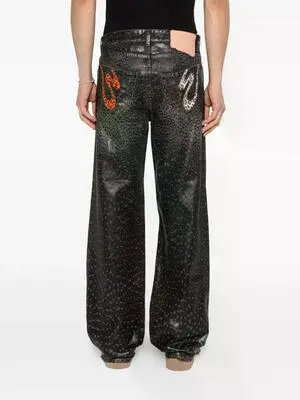 PDF Leopard Print Denim Jeans