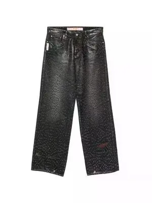 PDF Leopard Print Denim Jeans