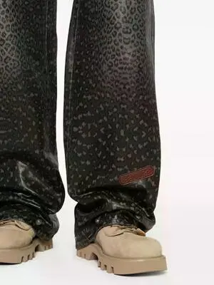 PDF Leopard Print Denim Jeans