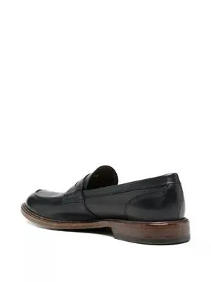 FRANCO FEDELE Leather Penny Loafers - Black