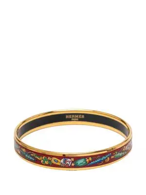 HERMÈS 20th Century Narrow Qu Importe Le Falcon Enamel Bangle 65 Costume Bracelet