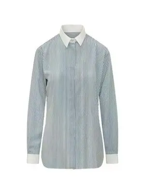TOM FORD Striped Silk Shirt - Blue