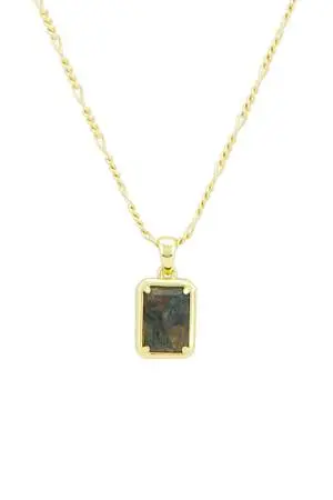 SERGE DENIMES Moss Agate Pendant Necklace