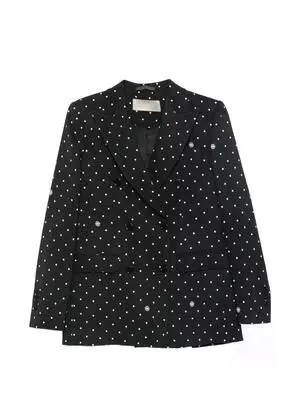 Elie Saab Polka-dot Double-breasted Blazer - Black