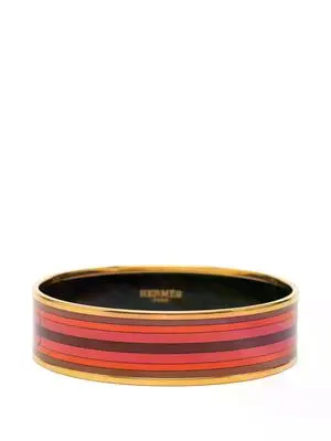 Hermès 2010-2025 Wide Printed Enamel Bangle 65 - Brown