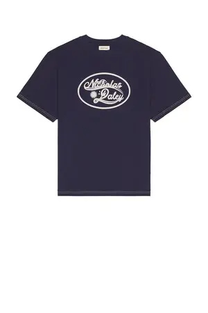 NICHOLAS DALEY Records Tee In Navy