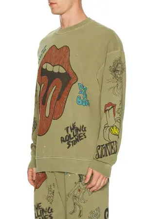 MadeWorn Rolling Stones Sketch Classic Crew Sweatshirt