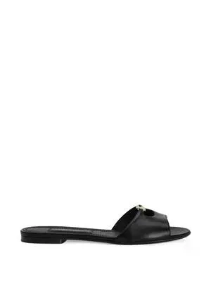 Dolce & Gabbana Silk Nappa Leather Flat Slippers
