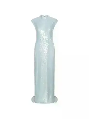 ROTATE BY BIRGER CHRISTENSEN Sequin Cap-sleeve Maxi Dress - Blue