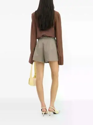 ROTATE BY BIRGER CHRISTENSEN Pleated Long-sleeve Blouse - Brown