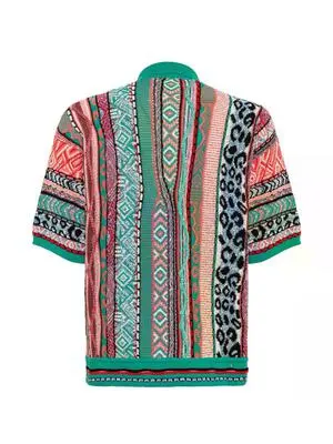 LANEUS Patterned Knitted Shirt