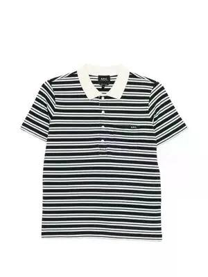 A.p.c. Striped Pocket Polo - Blue