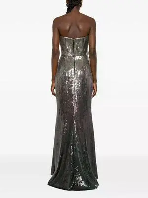 Elie Saab Sequin Strapless Maxi Dress