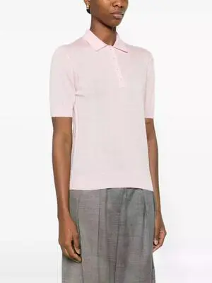 Eric Bompard Buttoned Knitted Polo Top