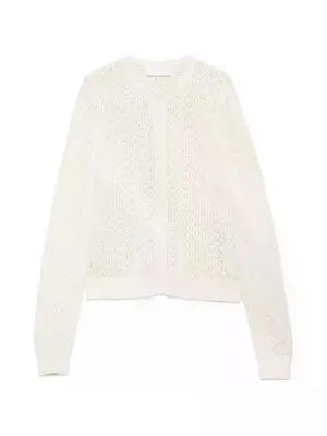 Eric Bompard Pointelle Button Cardigan - Neutrals