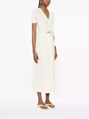 Eric Bompard Ribbed Belted Knitted Midi Dress