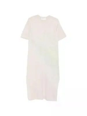 Eric Bompard Side-slit Extrafine T-shirt Midi Dress - Neutrals