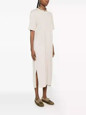 Eric Bompard Side-slit T-shirt Midi Dress - Neutrals