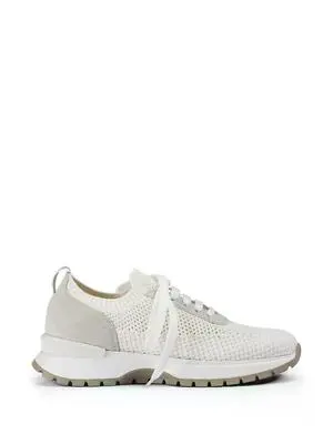 DOUCAL'S Suede Knitted Sneakers - Neutrals