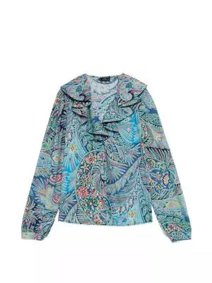 Etro Ruffled Floral Shirt - Blue