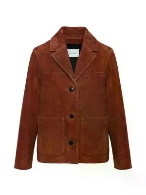 YVES SALOMON Button Suede Jacket - Brown