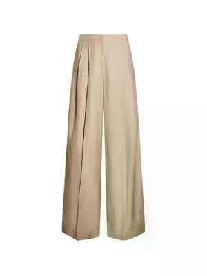 YVES SALOMON Pleated Palazzo Pants - Neutrals