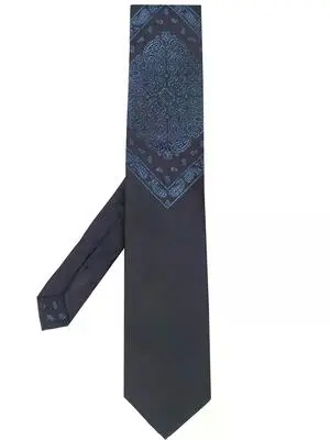 Etro Paisley Embroidered Tie - Blue