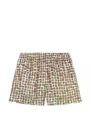 TOD'S Patterned Drawstring Shorts - Brown