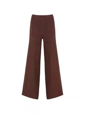 YVES SALOMON Knit Wide-leg Trousers - Brown