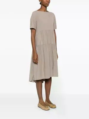 Herno Tiered Short-sleeve Midi Dress - Grey