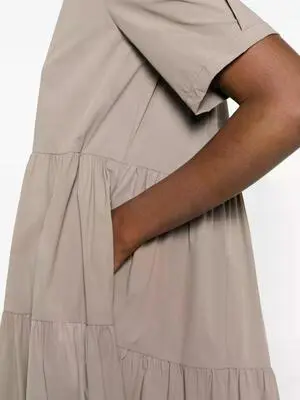 Herno Tiered Short-sleeve Midi Dress - Grey