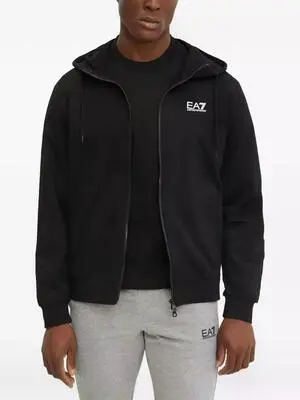 EA7 Logo-print Zip-up Hoodie