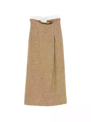 VIKTORIA CHAN Gathered Skirt - Neutrals