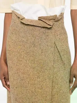 VIKTORIA CHAN Gathered Detail Slit Skirt