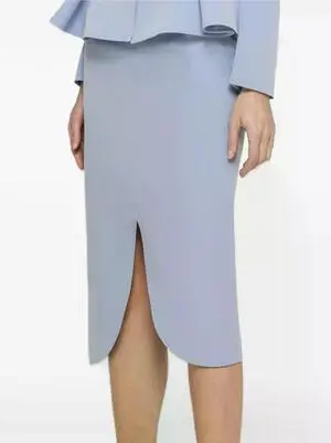 NISSA High-waisted Pencil Midi Skirt - Blue