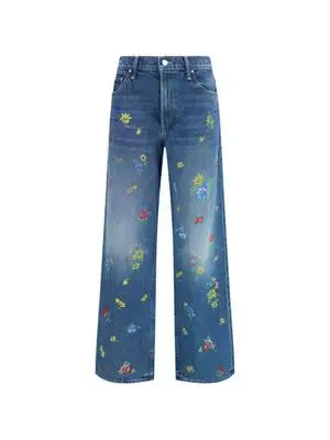 MOTHER The Rerun Zip Sneak Jeans - Blue