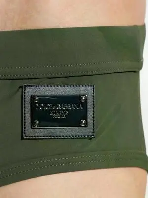 Dolce & Gabbana Drawstring Logo-plaque Swim Trunks