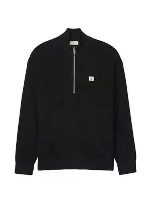 Calvin Klein Zip Fastening Sweater - Black