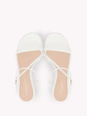 GIANVITO ROSSI Ascent 55 Metallic Leather Sandals - White - Calf