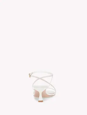 GIANVITO ROSSI Ascent 55 Metallic Leather Sandals - White - Calf
