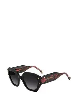 Carolina Herrera Geometric Frame Sunglasses - Black