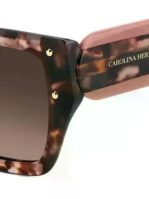 Carolina Herrera Geometric-frame Sunglasses - Brown