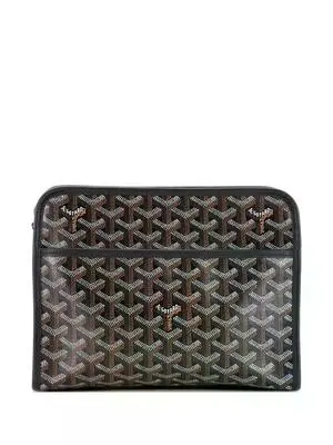 Goyard Jouvence Toiletry Pouch Coated Canvas Mm Clutch Bag - Black