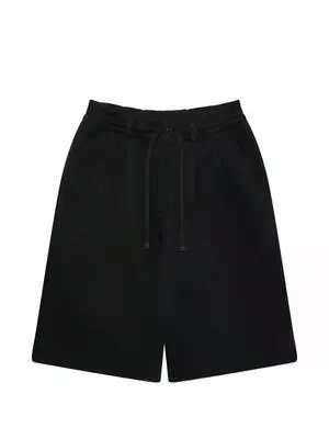 DOVER STREET MARKET Drawstring-detail Pleated Cotton Shorts - Black