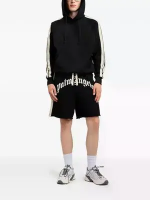 Palm Angels Curved Logo Track Shorts - Black