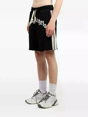 Palm Angels Curved Logo Track Shorts - Black