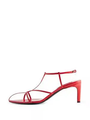 JIL SANDER Heeled Strap Sandals - Red